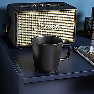 Stone Lain Stoneware Mugs Set, Black Matte, 12 Ounces