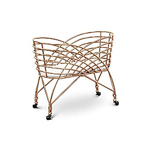 Nursery Works Aura Metal Bassinet in Rose Gold, Greenguard Gold and CertiPUR-US Certified