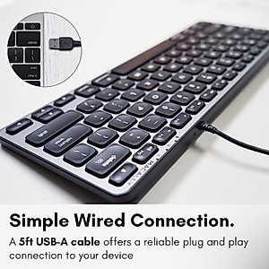Macally Backlit Wired Keyboard for Mac | Compatible Apple Keyboard (Small and Compact) Comfortable All Day Typing USB Keyboard for MacBook Pro/Air, iMac, Mac Mini/Pro (Space Grey)