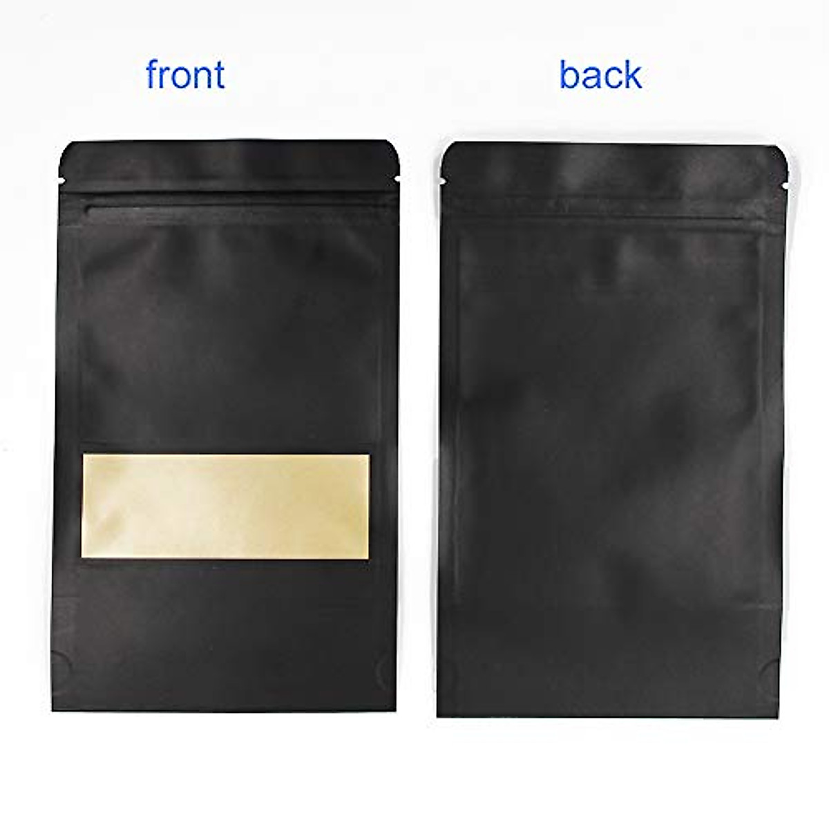 5.9x8.6 Inches Kraft Paper Resealable Bags Zip Lock Black Stand up Snack Packing Zipper Pouch Bags with Matte Window and Tear Notch,Pack of 50 packaging bag