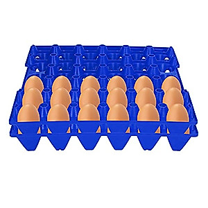 Egg Storage Tray, 30 Cell Egg Crates Plastic Reusable Stackable 5PCS for Hennery for Farm(blue)