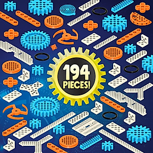 Gears & Gadgets 194pc Kids Building Toys - Build Large & Small Robotic Projects - STEM Toys for Kids Education - Construction Building Kit - Engineering Activities Science Kits for Kids Age 8-12