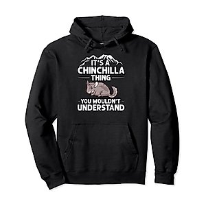Chinchilla Animals Funny Pet Cute Rodent Cage Wheel Pullover Hoodie
