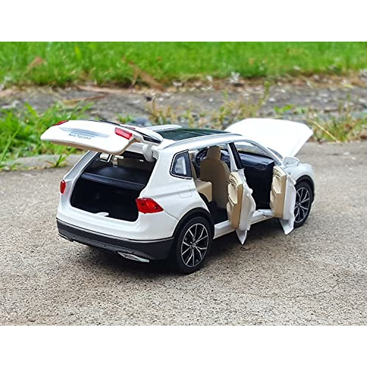 GRARRO 1:32 for Volkswagen Tiguan L SUV Alloy Car Mold Die-Casting Metal Toy Car Model Simulation Sound and Light Collection Children's Gift Scale Model (Color : White)