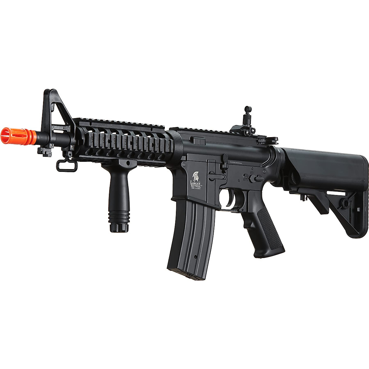 Lancer Tactical RAS CQB MK18 Airsoft AEG Piactinny Rifle w/Nimh Battery & Charger, 1000 Rounds 0.20g 6mm BBS (Color: Black)