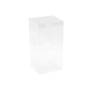 Clear PET Plastic Storage Boxes (8 Pack) 4"x4"x8" - Transparent Gift Boxes, Empty Containers Packing Box for Party Favors Ideal for Cookies, Ornament, Gifts, Wedding, Birthday and Parties