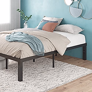 ZINUS Luis 16 Inch QuickLock Metal Platform Bed Frame / Mattress Foundation with Steel Slat Support / No Box Spring Needed / Easy Assembly, Queen