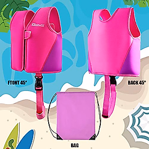 Baby Girl Swim Vest - Genwiss Toddler Swim Vest for Age 18 Months - 2 Years Baby Toddler Fit 20-28 lbs, Size Small, Pink