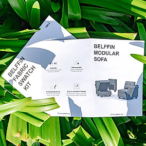 Belffin Polyester Weave Fabric Modular Sectional Sofa Swatch Kit Card,Dark Grey,Light Grey,Blue