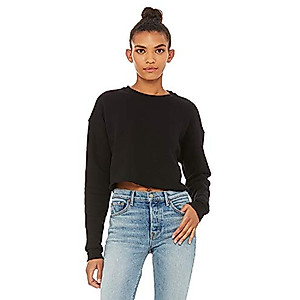 Bella + Canvas Ladies' Cropped Fleece Crew S BLACK