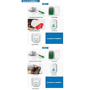 Doorbell, Lovin Product Waterproof Wireless Doorbell Chime Kit with 36 Chimes, Adjustable Volume; 1000feet Operating, with Sound LED Flash Door Bell for Home (1 Receiver x 1 Push Button)