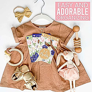 6 Floral Baby Closet Size Dividers Baby Girl - Baby Essentials for Newborn Essentials Baby Girl, Baby Closet Dividers by Month, Baby Closet Organizer for Nursery Organization, Nursery Closet Dividers