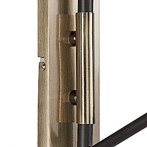 Amazon Brand – Rivet Mid-Century Swiveling Wall Sconce with Bulb, 11"H, Black and Antique Brass