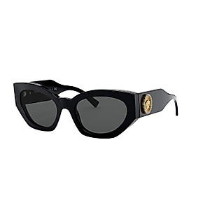Versace Woman Sunglasses Black Frame, Dark Grey Lenses, 54MM