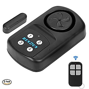 HENDUN Pool Gate Alarm Outdoor Wireless with Remote, 140db Loud, Waterproof Door Alarm Sensor, Kids Safety, Weatherproof Garage Fence Entry Chime (2 Pack)