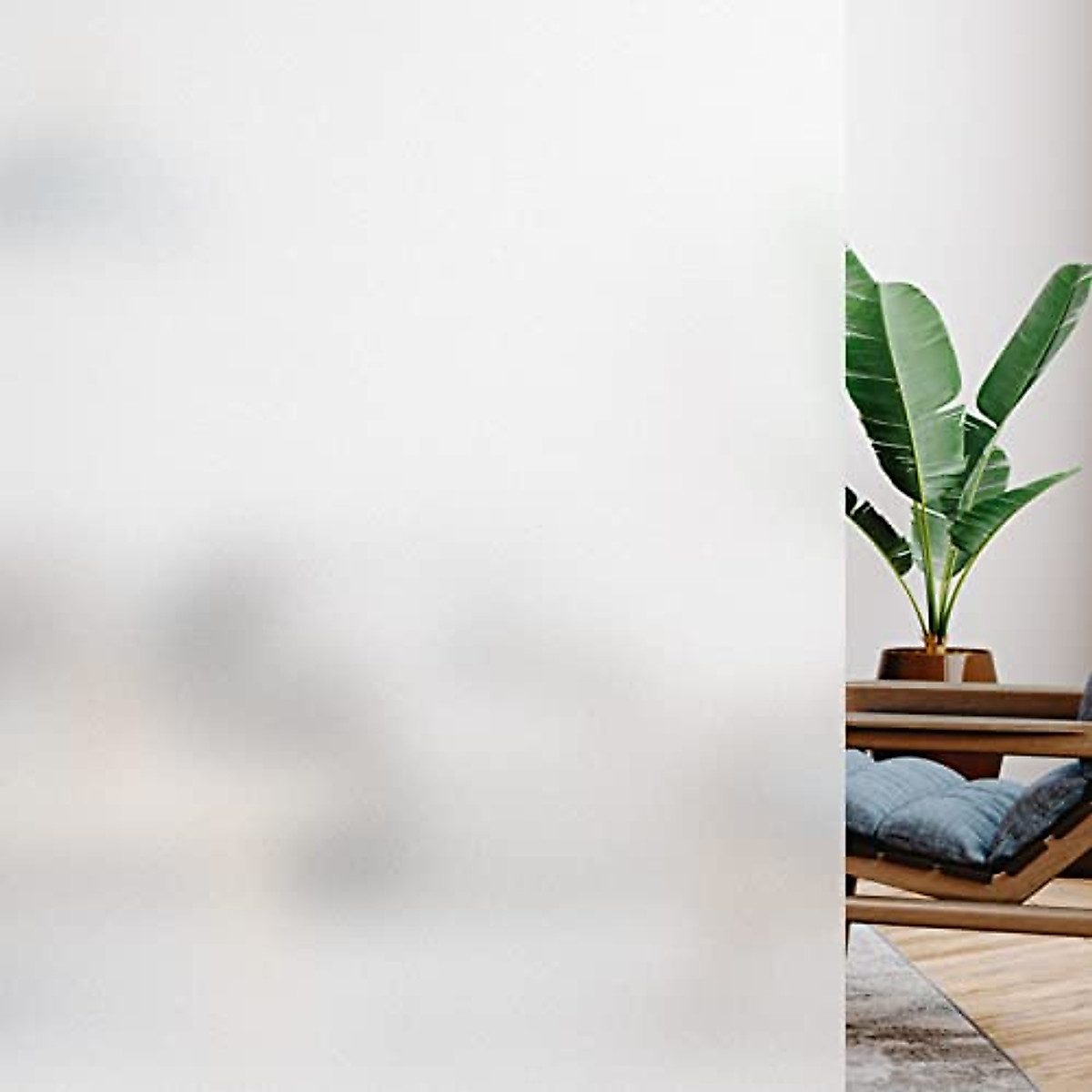 Homein Privacy Window Film, Frosted Glass Window Film for Bathroom, Non-Adhesive Static Cling Window Film Sun Blocking Reusable Decorative Door Covering for Home Office, 17.5" x 78.7"