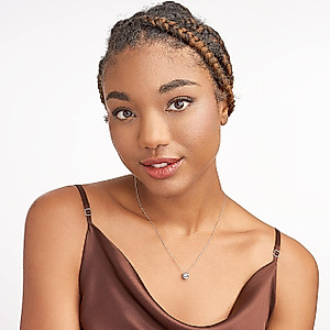 MORGAN & PAIGE Platinum-Plated .925 Sterling Silver Round Cubic Zirconia 1/4" Bezel Set Solitaire Pendant Necklace, 18"