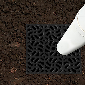 Gutter Downspout Extensions, NAACOO Upgraded 12x12in Catch Basin Low Profile Downspout Extender | No Deep Dig French Drain, Flexible Pipe Extension to 8.2ft, Protect House Foundation.