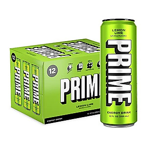 PRIME Energy LEMON LIME | Zero Sugar Energy Drink | Preworkout Energy | 200mg Caffeine with 355mg of Electrolytes and Coconut Water for Hydration| Vegan | Gluten Free |12 Fluid Ounce | 12 Pack