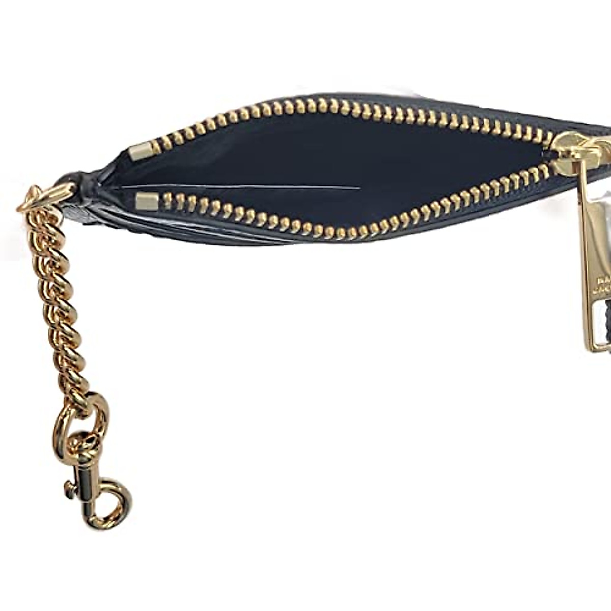 Marc Jacobs S103L01FA21 Pebbled Black Leather With Gold Hardware Women's Small Coin/Card Wallet