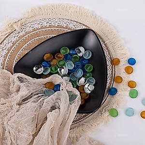 AUEAR, A5 Melamine Trinket Dish Decorative Jewelry Tray Dish Ring Holder Organizer for Jewelry Keys Food Safe Dishware Black (Triangle)