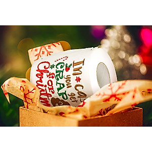 Christmas Embroidered Toilet Paper Decorations - Xmas Party/White Elephant/Gag Gift/Bathroom Decor