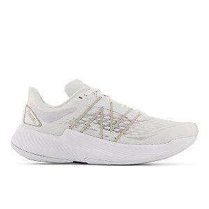 New Balance Women's FuelCell Prism V2 Running Shoe, White/Light Gold Metallic/White, 6 Wide