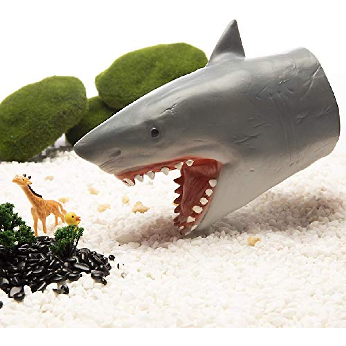 Yolococa Hand Puppet Toys Realistic Latex Animal Shark Instagram Children Toys (Shark)