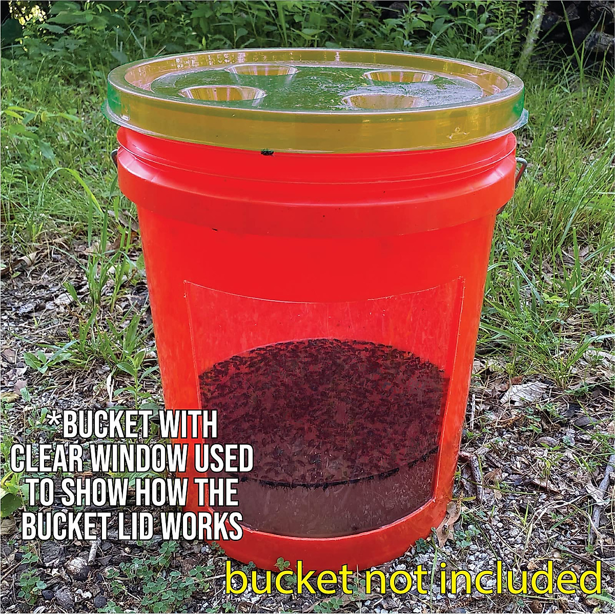Billy-Bob Fly-Lid 5 Gallon Bucket Fly Lid (2 Pack) Turn Any 5 Gallon Bucket into a Fly Trap!