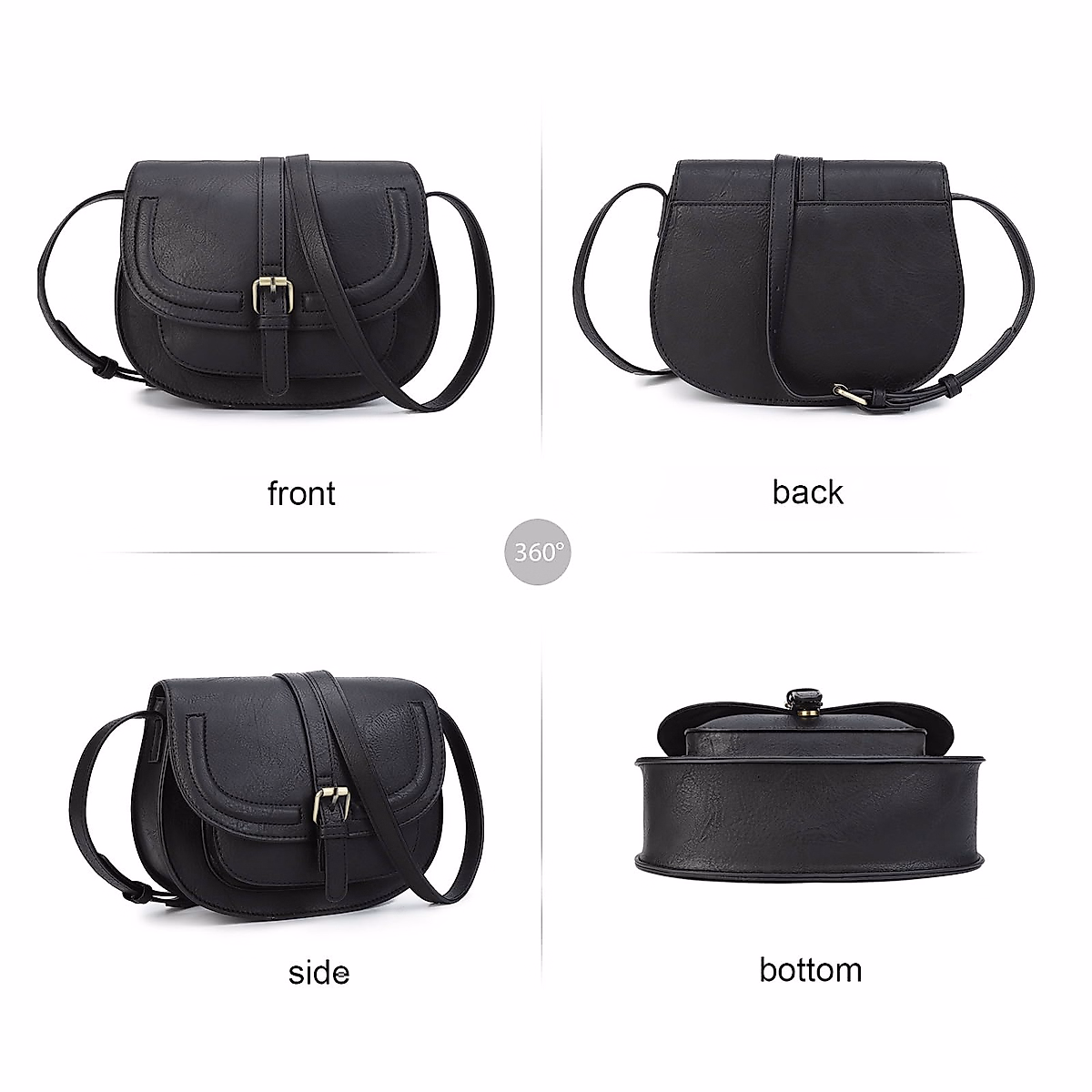 AFKOMST Crossbody Bags for Women,Small Saddle Purse and Boho Cross Body Handbags,Vegan Leather