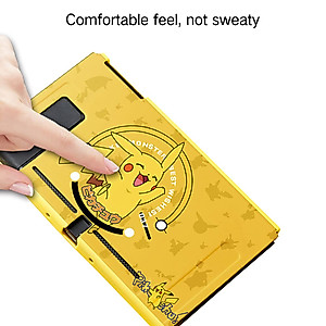 PERFECTSIGHT Protective Case Compatible with Nintendo Switch | Cute Pikachu | Anti-Scratch Shockproof Slim Cover Case for NS Switch and Joy-Con, Hard Shell Dockable Case