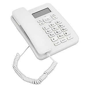 Eboxer Corded Telephone, Large Button Business Landline Phone, DTMF FSK Dual System, with LCD Screen Display, 16 Ringtones, for Household Hotel Domestic Home Office, White