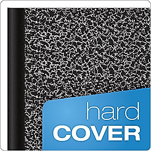 Oxford Composition Notebook, College Ruled Paper, 9-3/4" x 7-1/2", Black Marble Covers, 100 Sheets, 1 Book (63796)