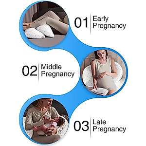 Busarilar Pregnancy Pillows for Sleeping, Maternity/Pregnancy Body Pillow Support for Back, Legs, Belly, HIPS of Pregnant Women, Detachable and Adjustable with Pillow Cover (Grey, Small)