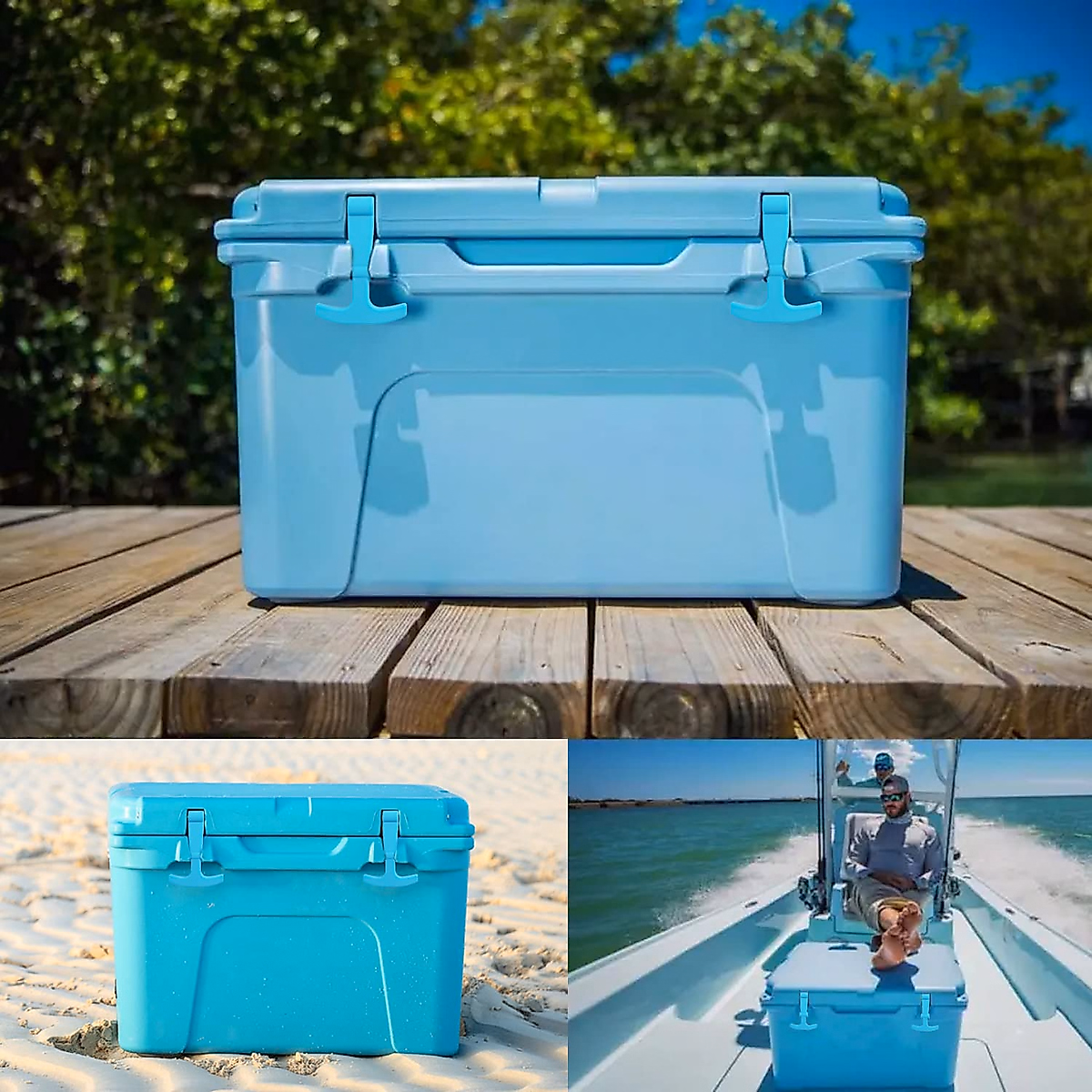 Replacement Lid Latches, 2 Pack, Compatible with Yeti, RTIC Hard Coolers & Other Related Coolers, More Durable Rubber & Improved Design, Blue