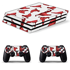 Red Hens and Cock Sticker for P-S4 Controller Full Protective Skin Cover Design Wrap Decal Sticker Compatible with P-S4 Print