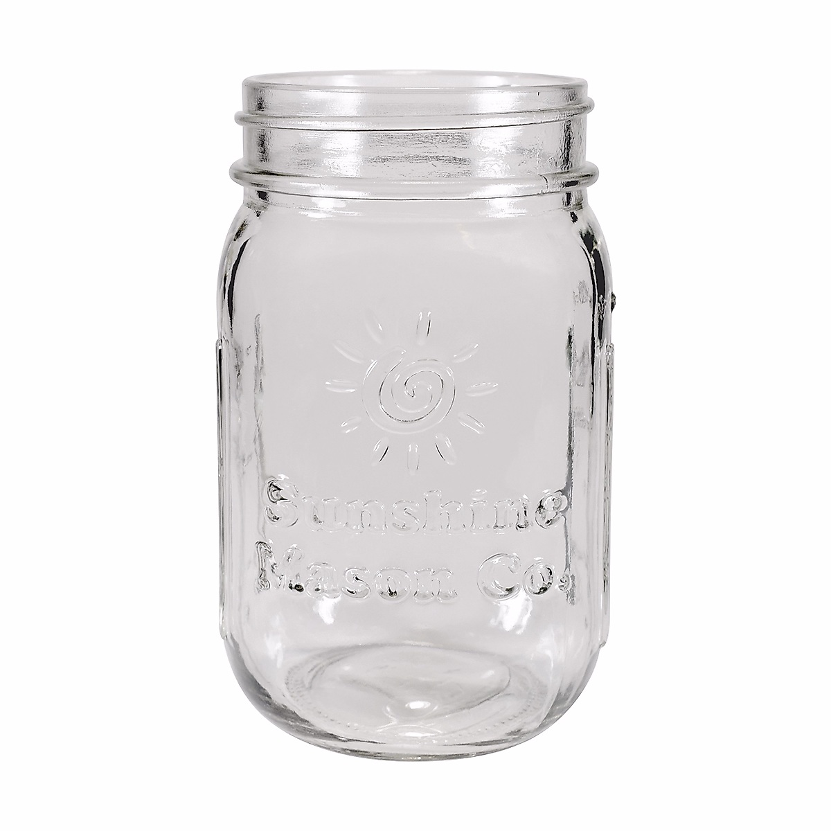 Sunshine Mason Co. Pint Size (16 ounce, 473 mL) Regular Mouth Drinking Glass Mason Jars 6 Pieces