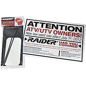Raider FS-12000-1 ATV/UTV Wisconsin License Plate Kit with Numbers and Letters Included (7.5 in x 4 in)