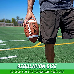 GoSports Combine Football 6 Pack Regulation Size Official Composite Leather Balls