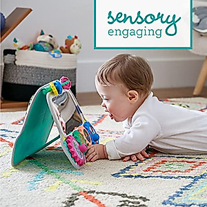 Infantino Busy Board Mirror & Sensory Discovery Toy Boat for Fine Motor Skill Development with Gears, Beads, High Contrast Prints, Tummy Time, Sit & Play or On The Go, for Newborns, Babies & Toddlers