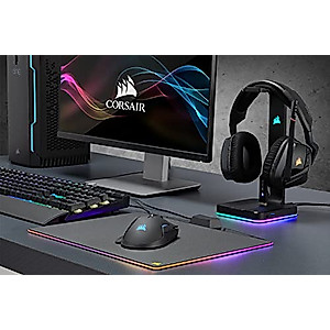 Corsair ST100 RGB Premium Headset Stand with 7.1 Surround Sound - 3.5mm and 2xUSB 3.0,Aluminum