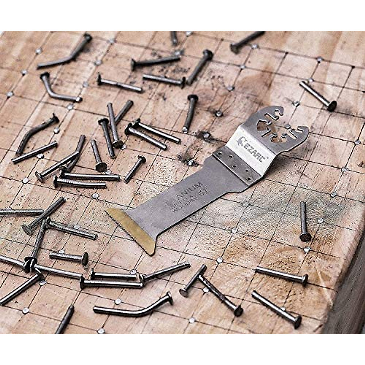 EZARC Titanium Oscillating Multitool Blades Extra-Long Power Cut Saw Blades Fast Cutting for Wood, Metal and Hard Material, 3-Pack