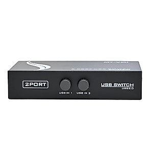 OLLGEN 2 Port USB 2.0 Sharing Manual Switch Box Hub 2 PCS Share 1 USB Device for Printer Scanner Camera Keyboard (2 Port)