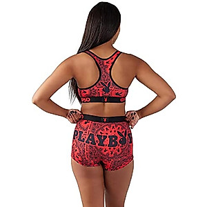 PSD Women's Playboy Paisely Boy Shorts, Red, L