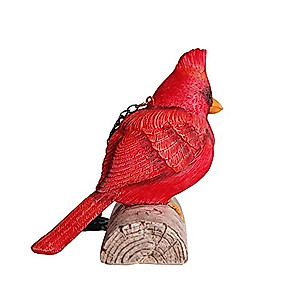 Chambtalie Cardinal Bird Hanging On A Tree Statue Garden Peeker Figurine Yard Art Outdoor Decoration Sculpture