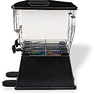 Carlisle FoodService Products Trimline Double Base Rectangular Drink Dispenser with Spigot for Catering, Buffets, Restaurants, Polycarbonate (Pc), 3.5 Gallons, Black