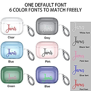 KEAECIZ Personalized Custom Case for AirPods Pro (2nd Generation),Custom Text Clear Soft TPU Protective Cover Design Your Own AirPods Pro 2022 Headphone Cases with Keychain