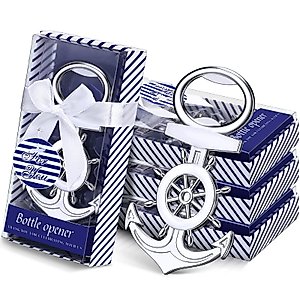50 Pieces Nautical Anchor Bottle Opener Nautical Baby Shower Favor Wedding Party Present Decor Anchor Nautical Themed Bottle Opener Souvenir for Beach Party Bridal Shower