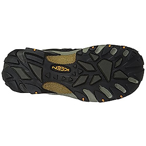 KEEN Men's Voyageur Low Height Breathable Hiking Shoes, Black Olive/Inca Gold, 10