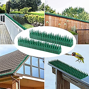 Anti Bird Spikes 10Pcs Plastic Pigeon Deterrent Spikes Cat Fence Spikes Bird Repellent Spikes, for Fence Windowsill Garden
